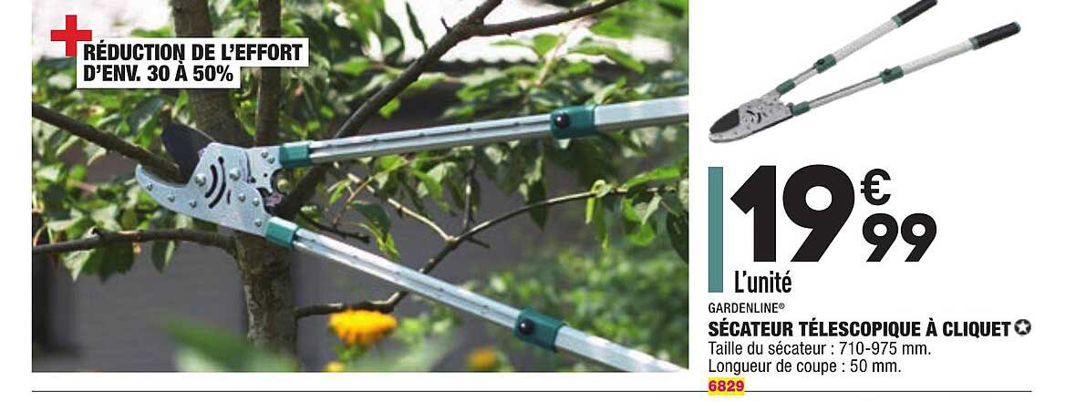 Promo Sécateur Télescopique à Cliquet Gardenline® chez Aldi - iCatalogue.fr