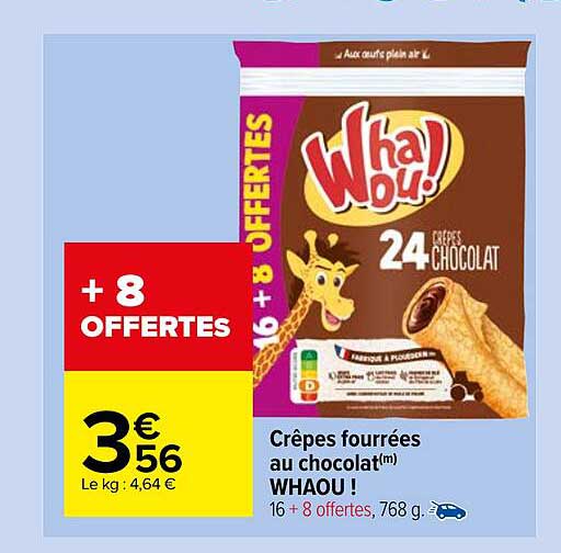 Promo Crêpes Fourrées Au Chocolat Whaou ! chez Carrefour Market ...