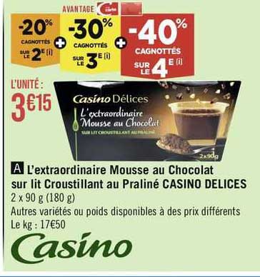 Promo L'extraordinaire Mousse Au Chocolat Sur Lit Croustillant Au ...