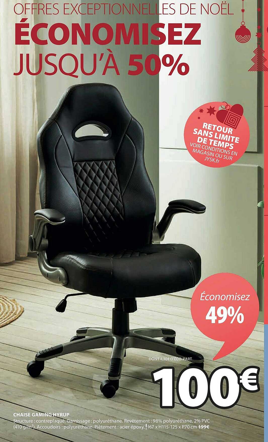 Promo Chaise Gaming Hyrup chez JYSK - iCatalogue.fr