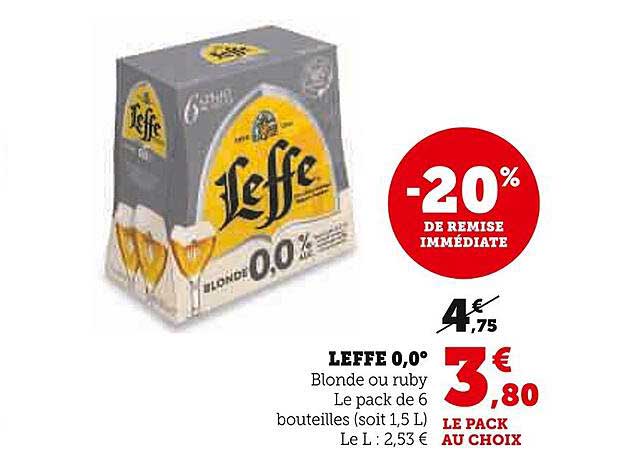 Promo Leffe 0,0° Blonde Ou Ruby chez Super U - iCatalogue.fr