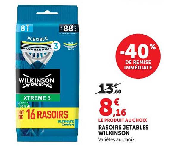 Promo WILKINSON XTREME 3 chez Hyper U - iCatalogue.fr