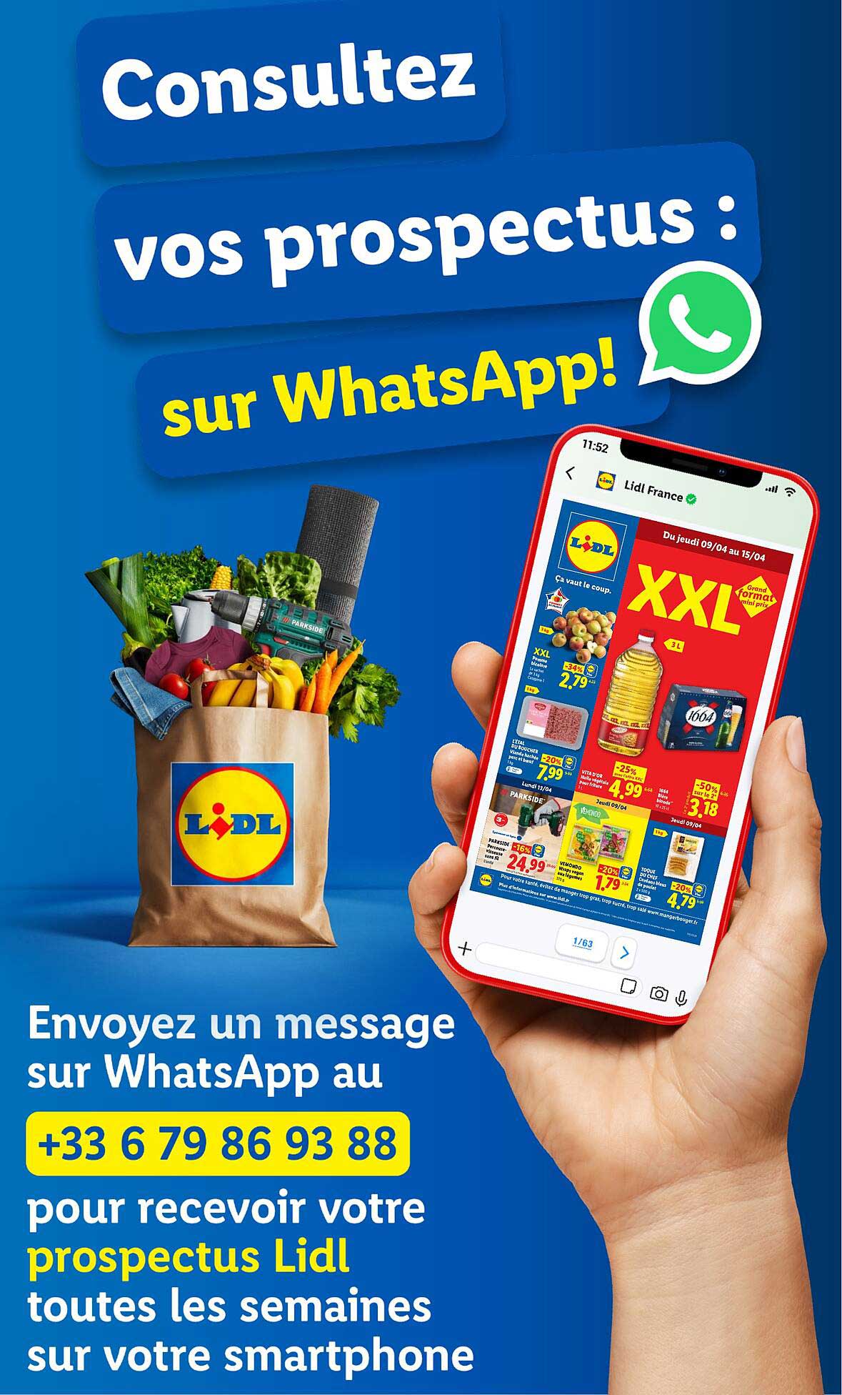 Promo Consultez Vos Prospectus Sur WhatsApp! chez Lidl - iCatalogue.fr