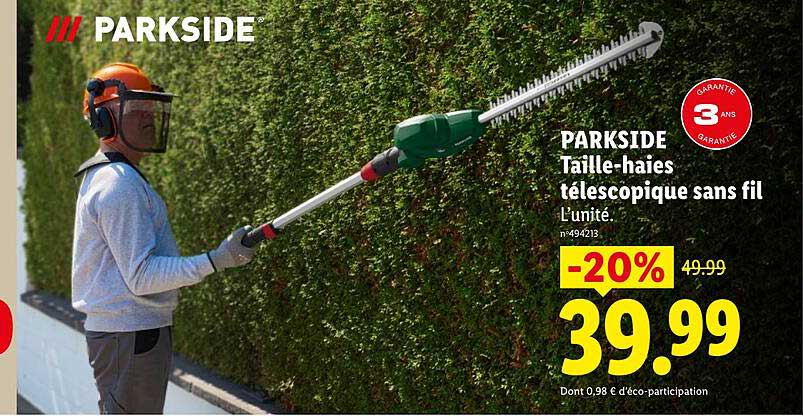 Promo PARKSIDE Taille-haies Télescopique Sans Fil chez Lidl - iCatalogue.fr