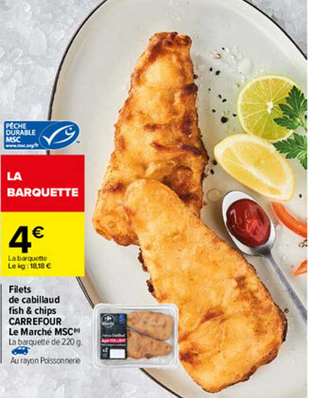 Promo Filets De Cabillaud Fish & Chips Carrefour Le Marché Msc chez ...