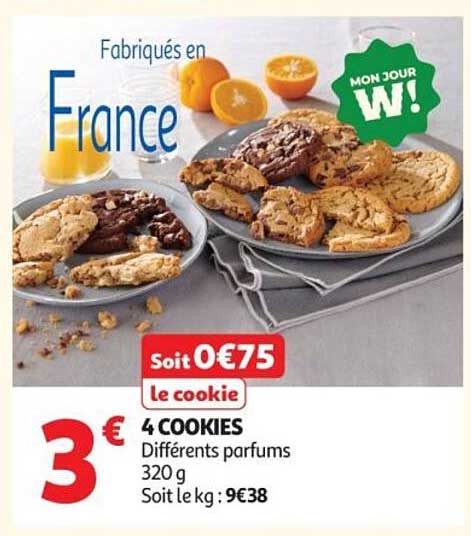 Promo 4 COOKIES chez Auchan - iCatalogue.fr