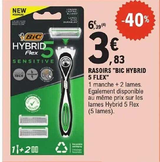 Promo BIC HYBRID 5 FLEX chez E.Leclerc - iCatalogue.fr
