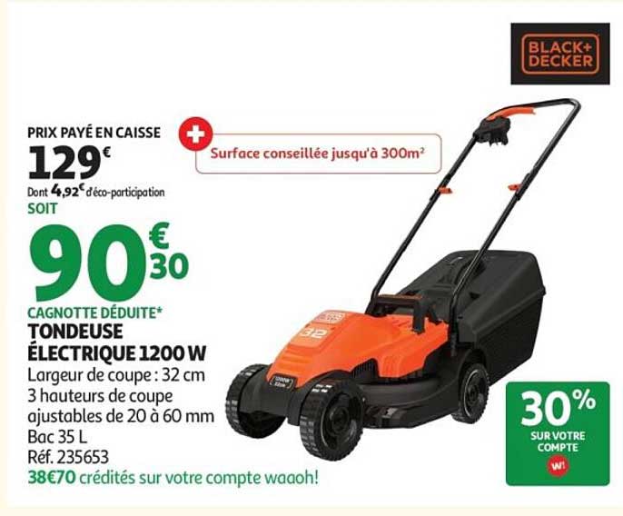 Promo BLACK+DECKER TONDEUSE ÉLECTRIQUE 1200W chez Auchan - iCatalogue.fr