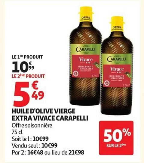 Promo Carapelli Vivace Huile D'olive Vierge Extra chez Auchan ...