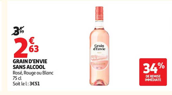 Promo Grain D'Envie SANS ALCOOL chez Auchan - iCatalogue.fr