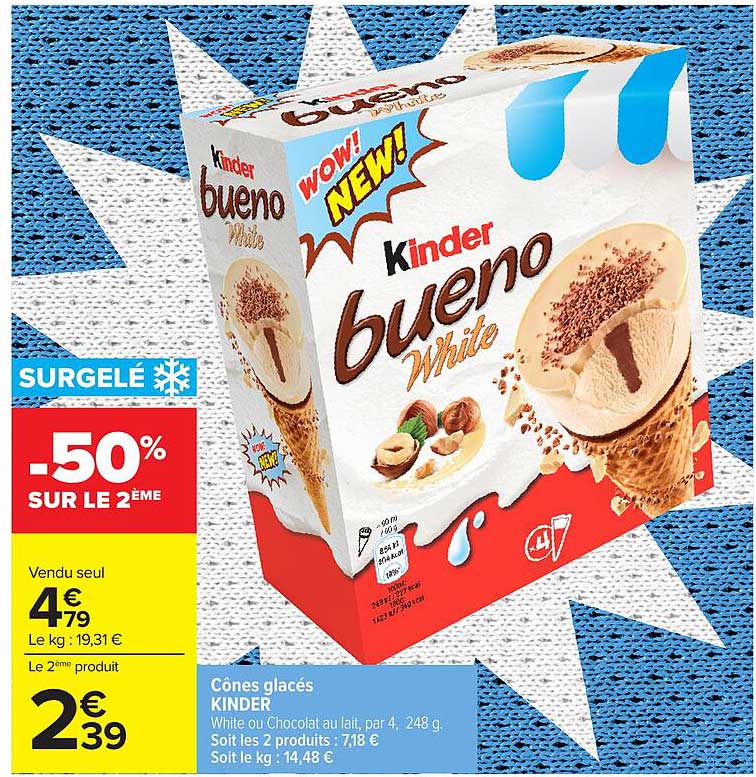 Promo KINDER BUENO WHITE chez Carrefour - iCatalogue.fr