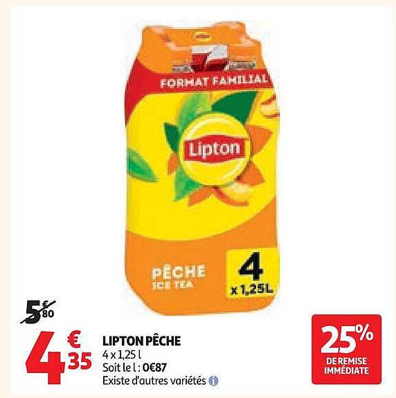 Promo LIPTON PÊCHE chez Auchan - iCatalogue.fr