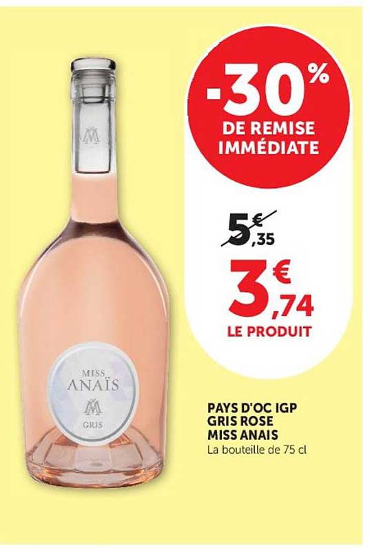 Promo Miss Anaïs Gris Rosé chez Super U - iCatalogue.fr