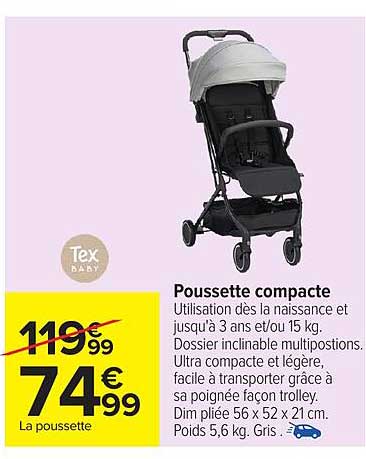 Promo Poussette Compacte chez Carrefour - iCatalogue.fr