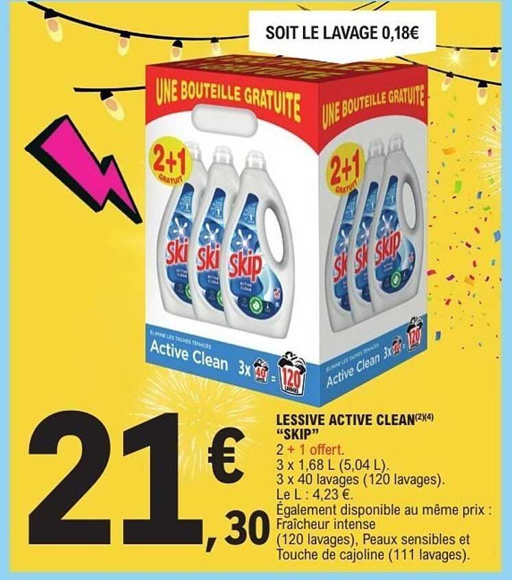 Promo Skip Active Clean chez E.Leclerc - iCatalogue.fr