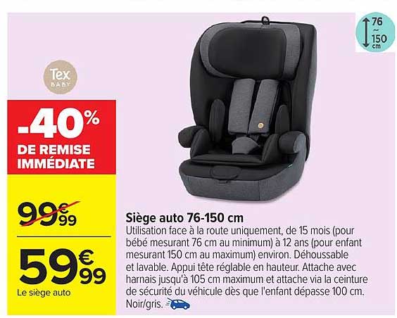 Promo Tex Baby Siège Auto Isofix Pivotant chez Carrefour - iCatalogue.fr