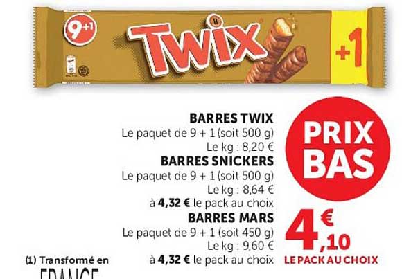 Promo Twix chez Super U - iCatalogue.fr