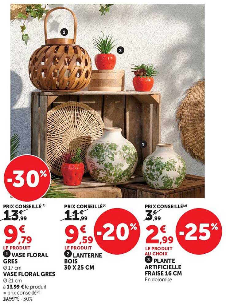 Promo VASE FLORAL GRES chez Hyper U - iCatalogue.fr