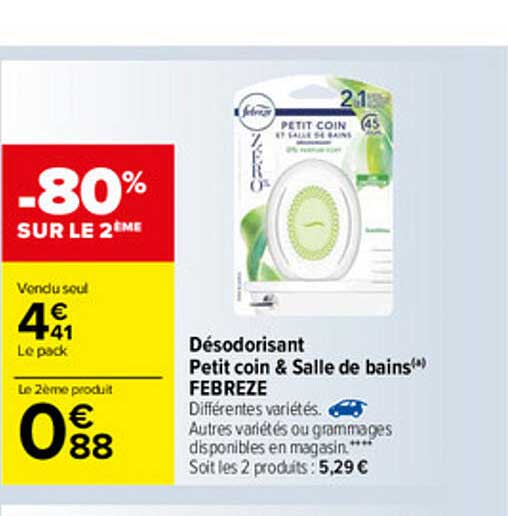 Promo Désodorisant Petit Coin & Salle De Bains Febreze chez Carrefour ...