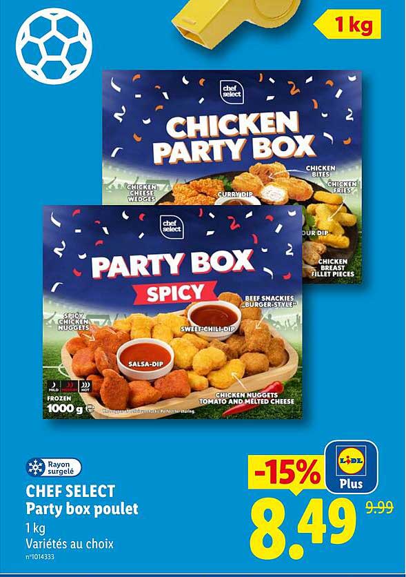 Promo CHEF SELECT Party Box Poulet chez Lidl - iCatalogue.fr