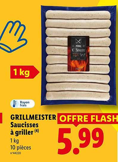 Promo GRILLMEISTER Saucisses à Griller chez Lidl - iCatalogue.fr