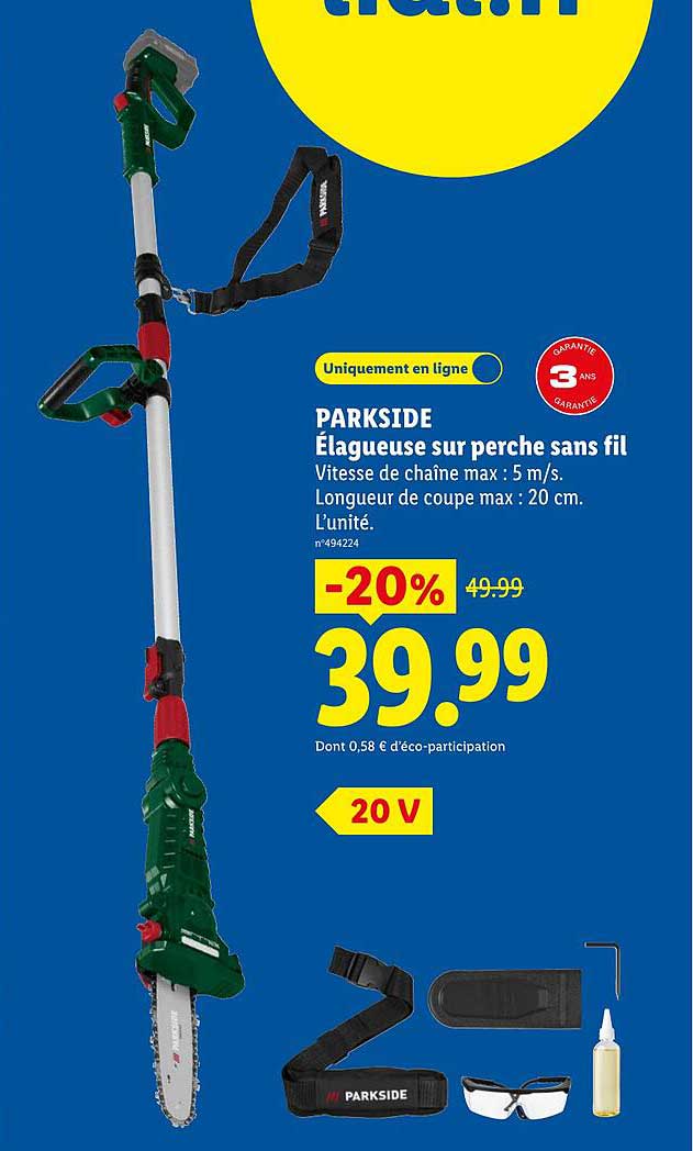 Promo PARKSIDE Élagueuse Sur Perche Sans Fil chez Lidl - iCatalogue.fr