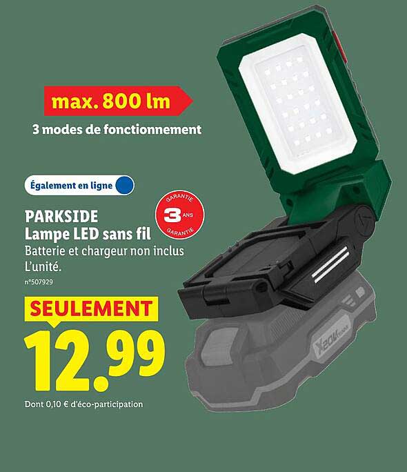 Promo PARKSIDE Lampe LED Sans Fil chez Lidl - iCatalogue.fr