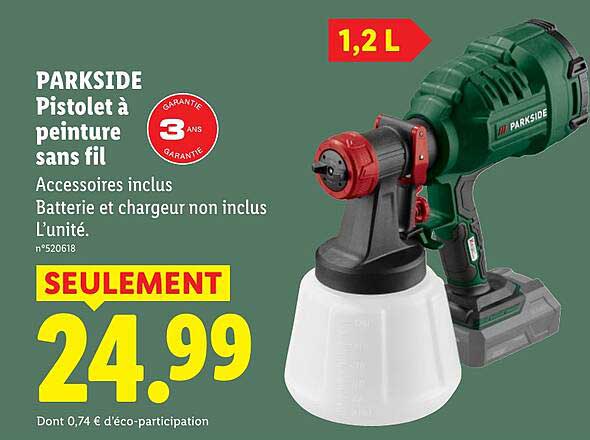 Promo PARKSIDE Pistolet à Peinture Sans Fil chez Lidl - iCatalogue.fr