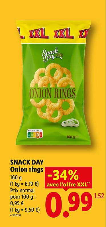 Promo SNACK DAY Onion Rings chez Lidl - iCatalogue.fr