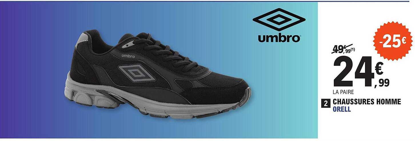 Promo Umbro Chaussure Homme Orell chez E.Leclerc Sport - iCatalogue.fr