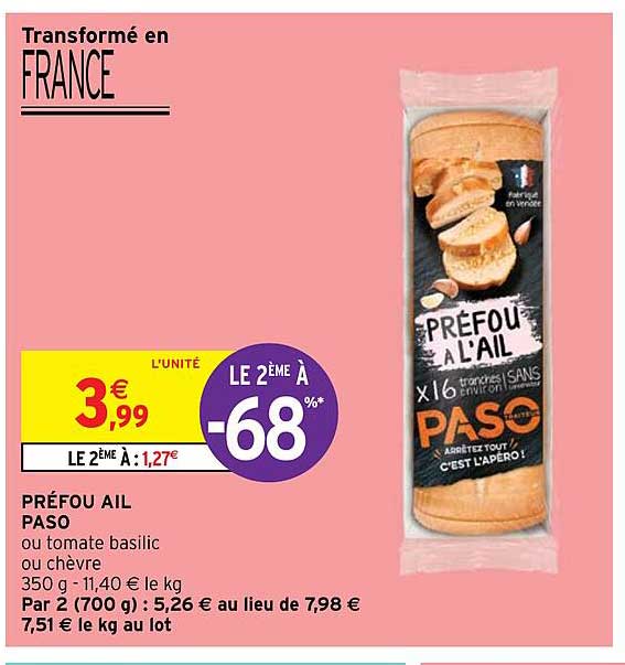 Promo Préfou Ail Paso chez Intermarché Hyper - iCatalogue.fr