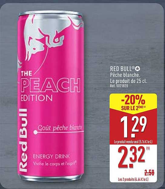 Promo Red Bull THE PEACH EDITION chez Aldi - iCatalogue.fr