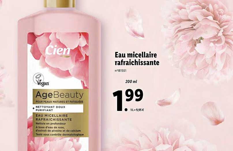 Promo Eau Micellaire Rafraichissante Cien chez Lidl - iCatalogue.fr