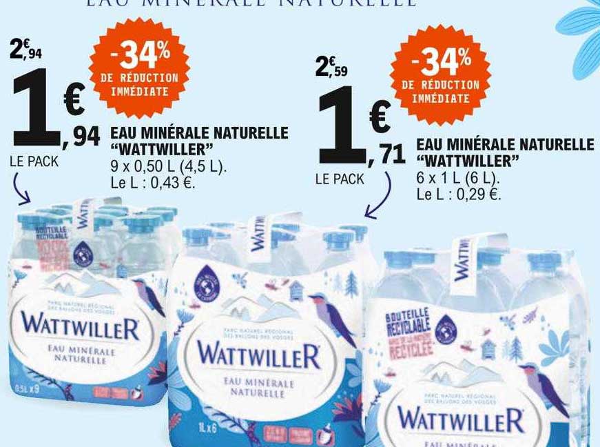 Promo Eau Minérale Naturelle "wattwiller", Eau Minérale Naturelle ...