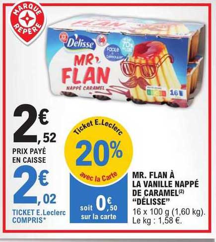Promo Mr Flan à La Vanille Nappé De Caramel "délisse" chez E.Leclerc ...