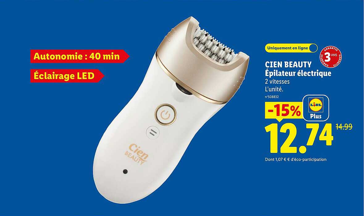 Promo CIEN BEAUTY Épilateur électrique chez Lidl - iCatalogue.fr