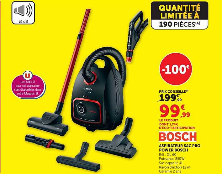 Promo BOSCH Aspirateur Sans Sac chez Carrefour - iCatalogue.fr