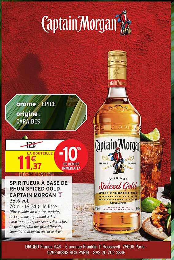 Promo Captain Morgan Spiced Gold chez Intermarché - iCatalogue.fr