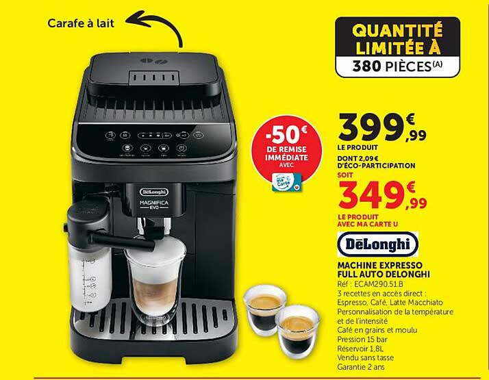 Promo DeLonghi Machine Expresso FULL AUTO DELONGHI chez Hyper U ...