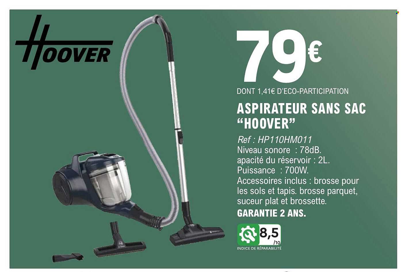 Promo Hoover ASPIRATEUR SANS SAC chez E.Leclerc - iCatalogue.fr