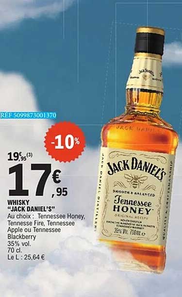 Promo Jack Daniel's Tennessee Honey chez E.Leclerc - iCatalogue.fr