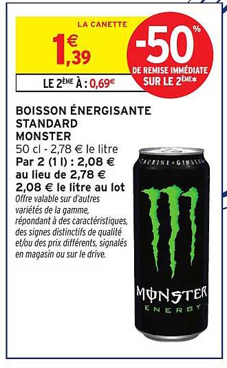 Promo Monster Energy chez Intermarché - iCatalogue.fr