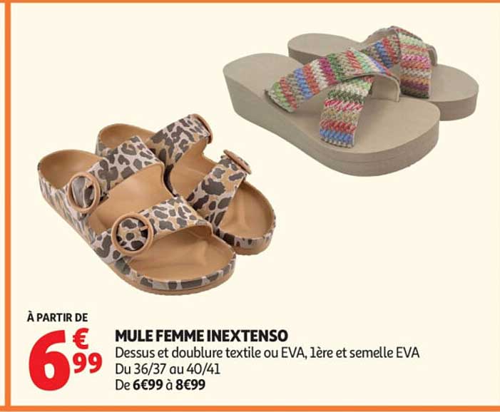 Promo MULE FEMME OU HOMME INEXTENSO chez Auchan - iCatalogue.fr