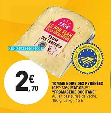Promo Tomme Noire Des Pyrénées IGP chez Auchan - iCatalogue.fr