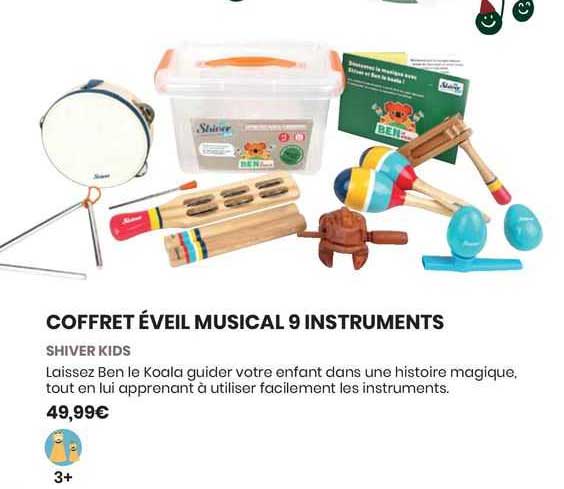 Promo Coffret éveil Musical 9 Instruments Shiver Kids chez Cultura ...