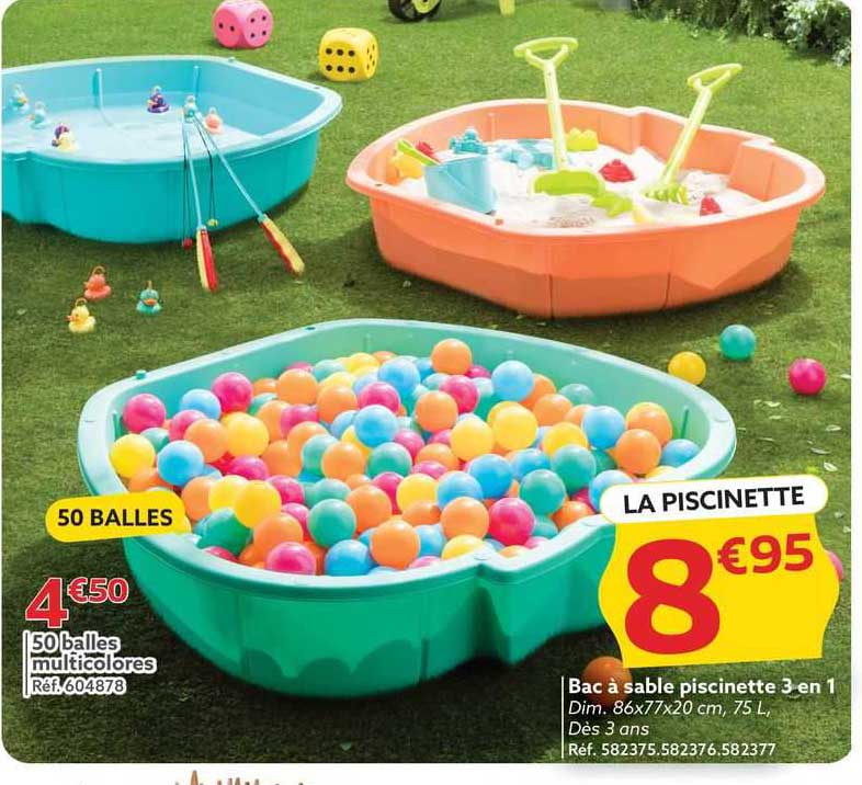 Promo Bac à Sable Piscinette 3en1 chez GiFi - iCatalogue.fr