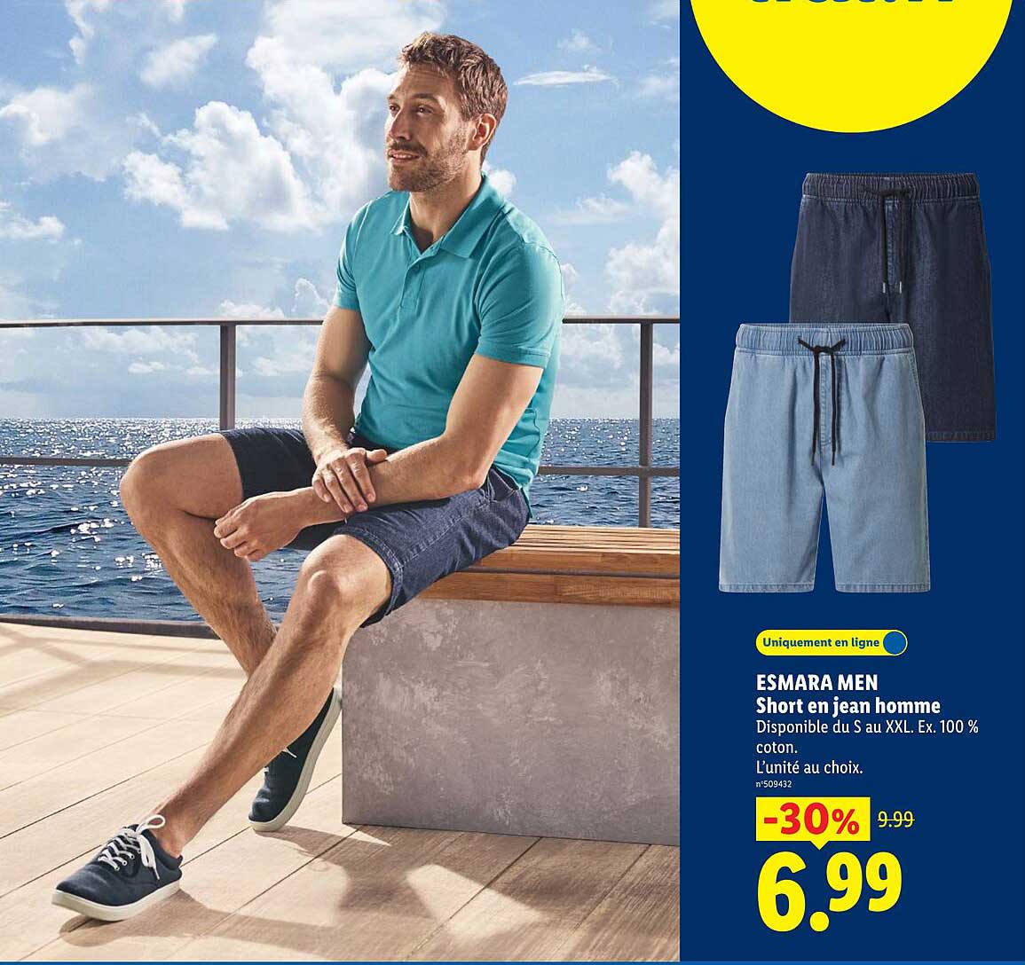Promo ESMARA MEN Short En Jean Homme chez Lidl - iCatalogue.fr