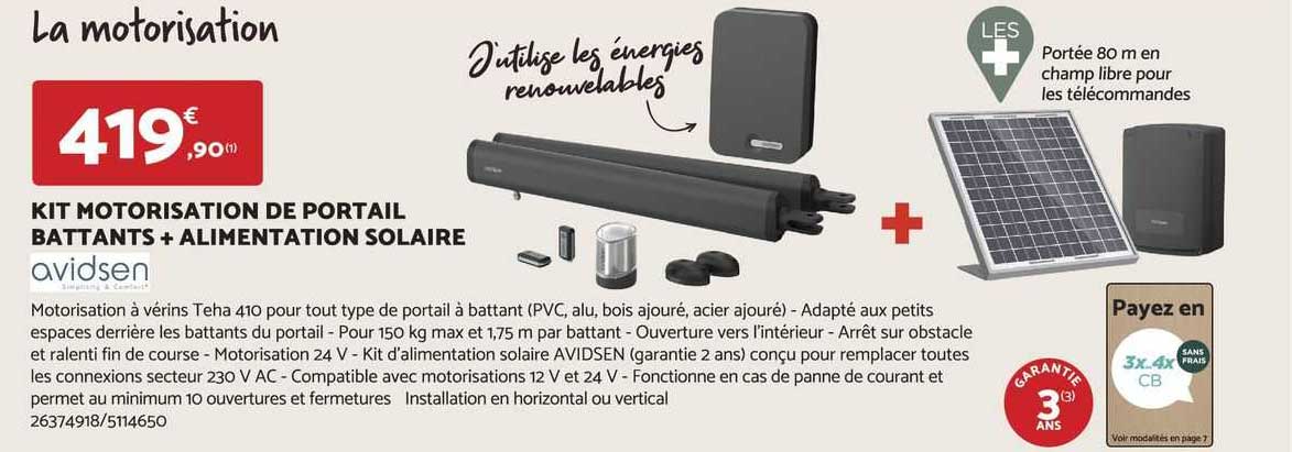 Motorisation Portail Solaire Brico Depot