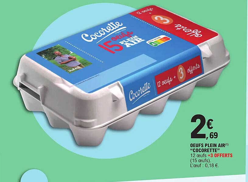 Promo œufs Plein Air "cocorette" chez E.Leclerc - iCatalogue.fr