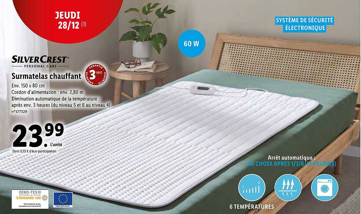 Surmatelas Chauffant Lidl 2023